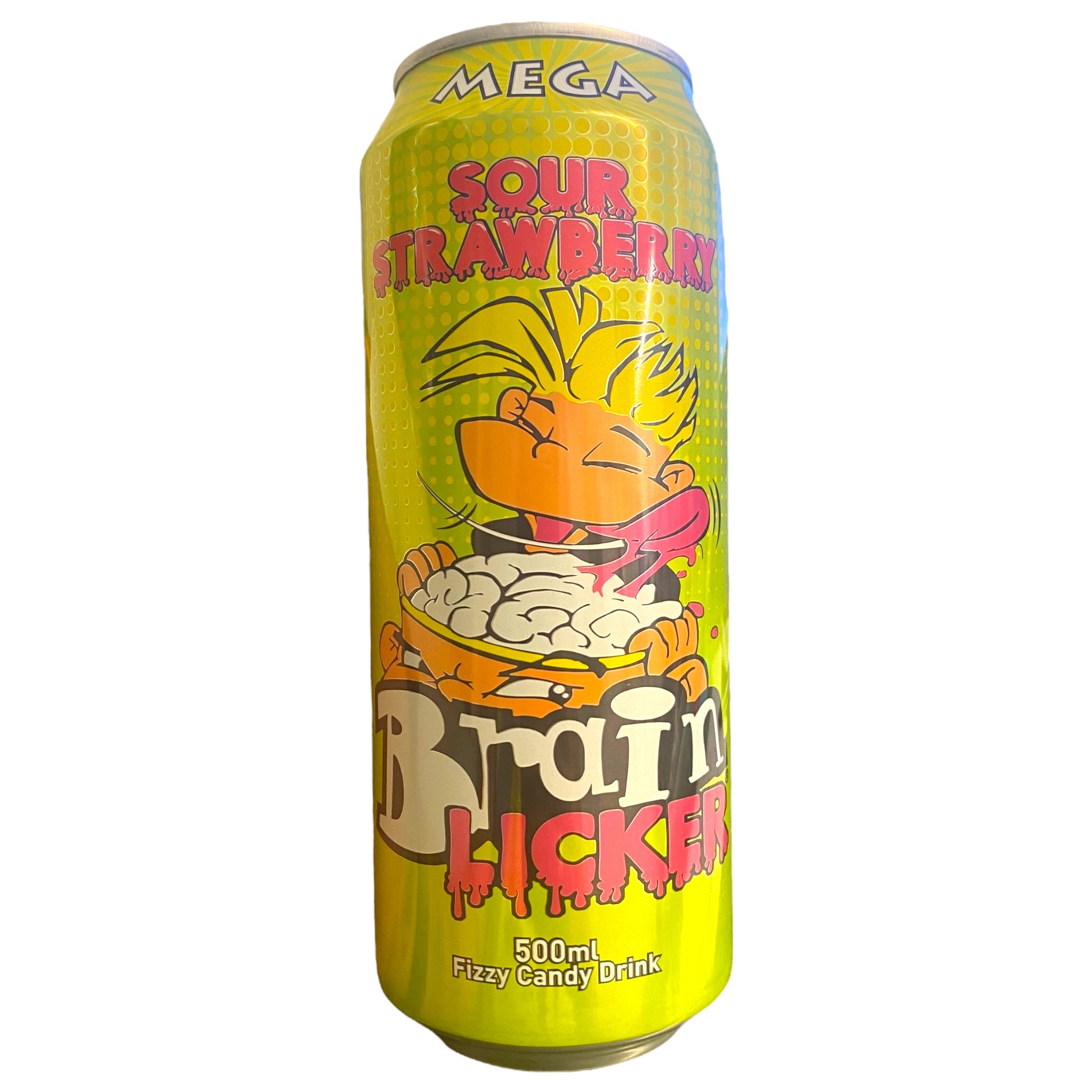 Brain Licker Sour Strawberry Fizzy Candy Drink 500ml