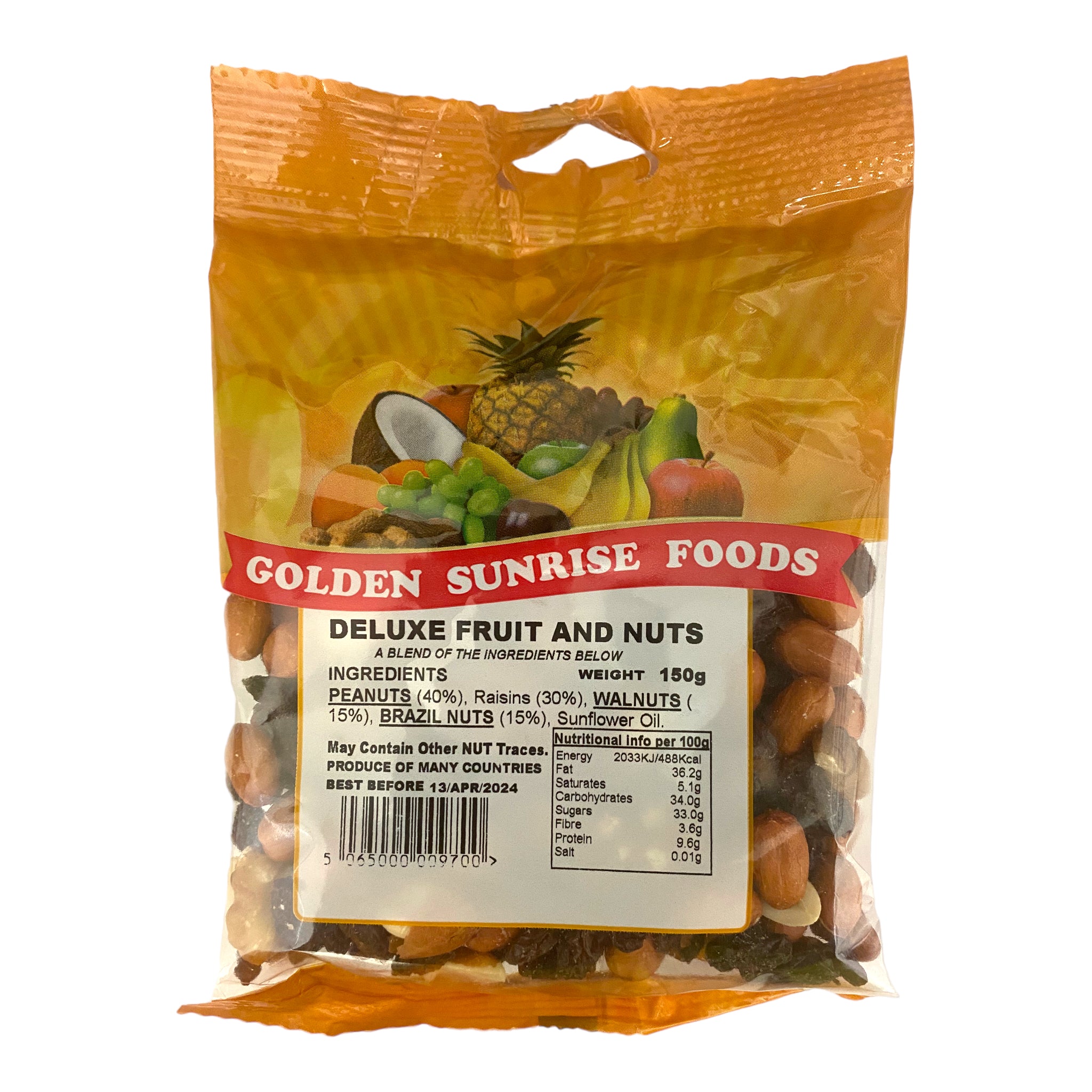 Golden Sunrise Foods Deluxe Fruit & Nuts 125g
